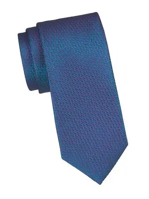 Charvet Micro Pattern Silk Tie Teal