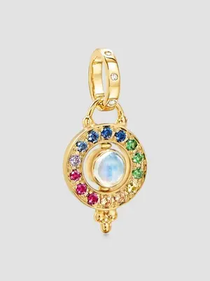 Temple St. Clair Celestial 18k Yellow & Rainbow Multi-stone Mini Orbit Pendant - Gold