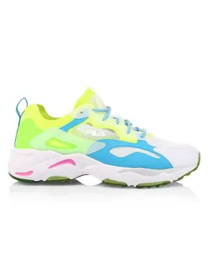 FILA Women's Ray Tracer Patchwork Mesh Sneakers - Neon  - Neon