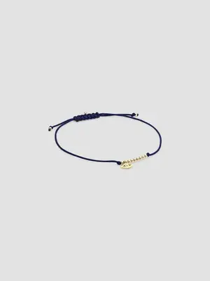 SYDNEY EVAN 14k Yellow & Diamond Evil Eye Charm Midnight Cord Bracelet - One-color