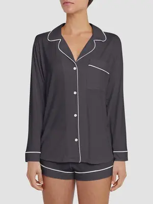 Eberjey Gisele 2-piece Piped Pajama Set Graphite