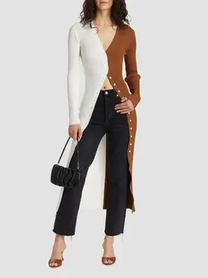 Staud Shoko Colorblocked Midi-dress - Tan White