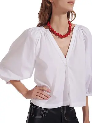 Staud Dill Poplin Top Black