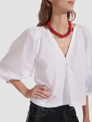 Staud Dill Poplin Top Black