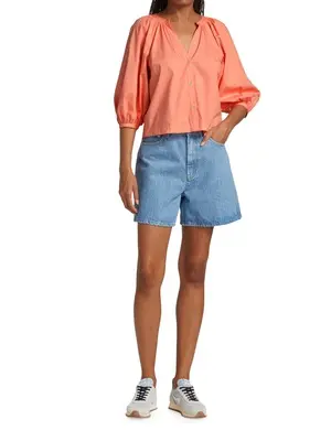 Staud Dill Poplin Top - Black