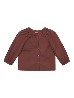 Staud Dill Poplin Top Mahogany