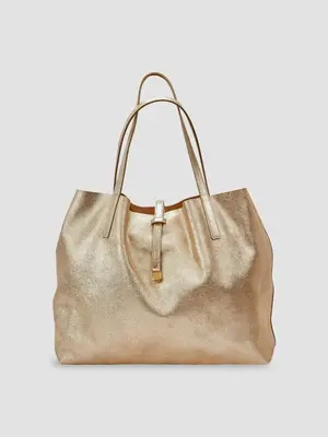 Gigi New York Luna Reversible Metallic Leather & Suede Handbag