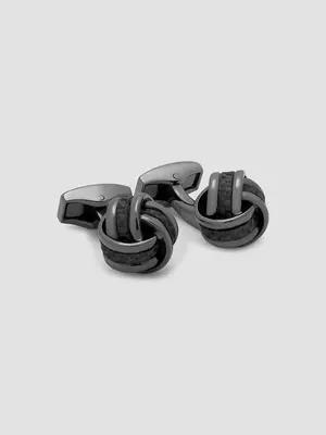 Tateossian Gunmetal Knot Cufflinks - Black