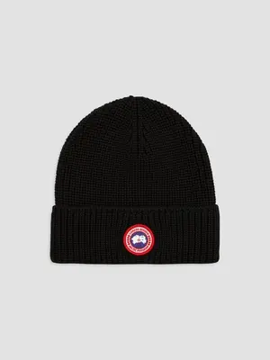 Canada Goose Arctic Logo Patch Wool Beanie - Black