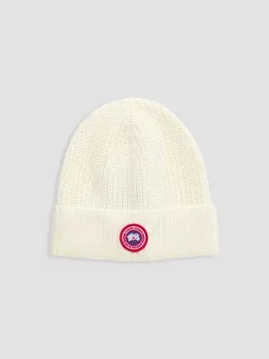 Canada Goose Arctic Logo Patch Wool Beanie Cotton Grass