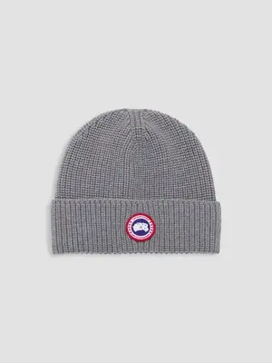 Canada Goose Arctic Logo Patch Wool Beanie Heather Grey