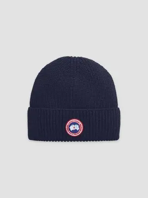 Canada Goose Arctic Logo Patch Wool Beanie - Navy Heather