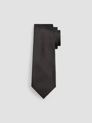 Kiton Solid Silk Tie Black