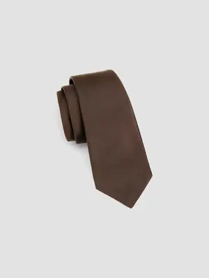 Kiton Solid Silk Tie Brown