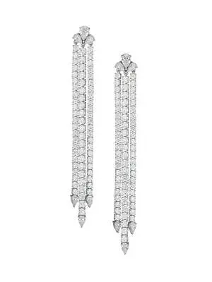 Adriana Orsini Daytime Rhodium-plated Linear Fringe Earrings