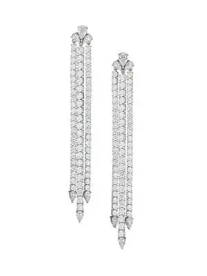 Adriana Orsini Daytime Rhodium-plated Linear Fringe Earrings