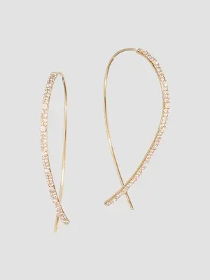 Lana Jewelry Flawless Diamond 14k Yellow Upside Down Hoops - Gold