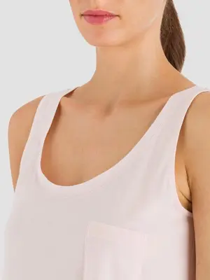 Hanro Cotton Deluxe Long Tank Gown - Crystal Pink