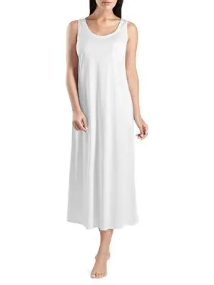Hanro Cotton Deluxe Long Tank Gown White