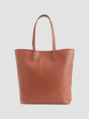 ROYCE NEW YORK Pebble Grain Tote Bag - Tan