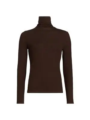 Ag Chels Cotton Turtleneck Sweater Bitter Chocolate