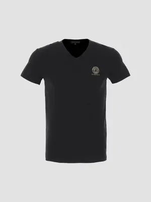 Versace V-neck Logo T-shirt