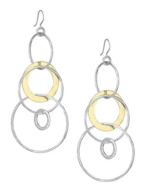 Ippolita Classico Jumbo Chimera Two-tone Hammered Jet Set Earrings - Silver