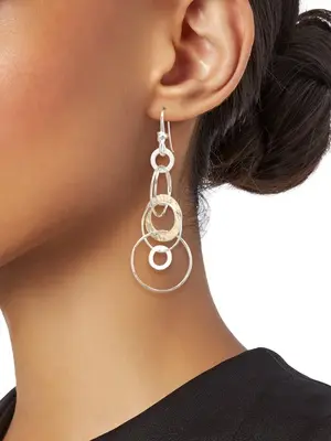 Ippolita Classico Chimera Two-tone Hammered Jet Set Earrings - Silver
