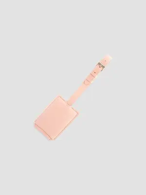 ROYCE NEW YORK Leather Luggage Tag - Light Pink