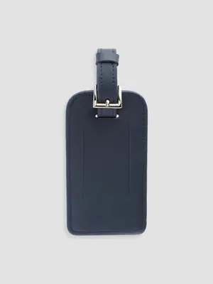 ROYCE NEW YORK Leather Luggage Tag - Navy Blue