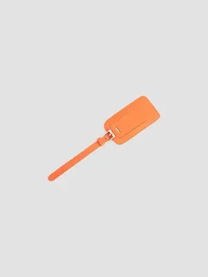 ROYCE NEW YORK Leather Luggage Tag - Orange