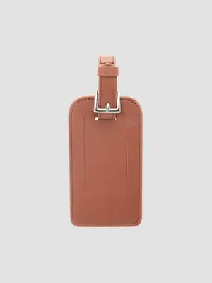 ROYCE NEW YORK Leather Luggage Tag - Tan