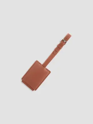ROYCE NEW YORK Leather Luggage Tag - Tan