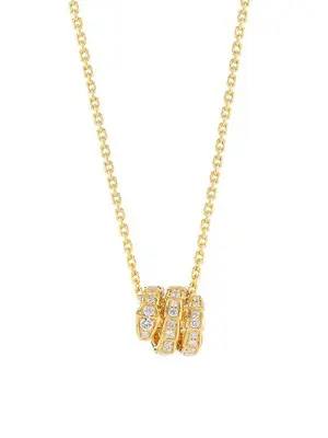 BVLGARI Serpenti Viper 18k & Pavé Diamond Pendant Necklace - Yellow Gold
