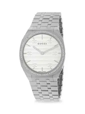 Gucci 25h Stainless Steel Bracelet Watch, 34mm Brass