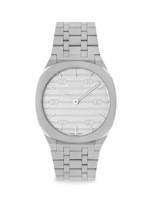 Gucci 25h Stainless Steel Bracelet Watch, 34mm - Silver
