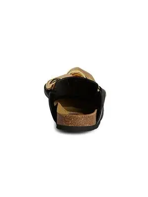 JW Anderson Chain Leather Loafer Mules - Black