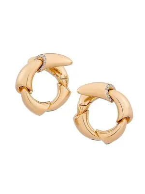 Vhernier Calla 18k Titanium & 2-edge Diamond Wraparound Hoop Earrings - Pink Gold