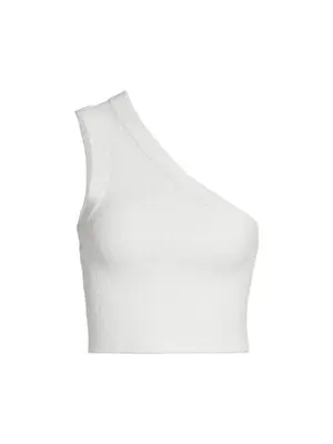 Alice + Olivia Elden Crop One-shoulder Tank Top