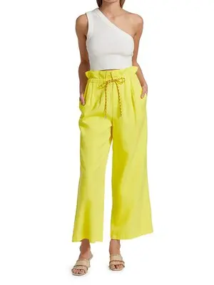 Alice + Olivia Elden Crop One-shoulder Tank Top