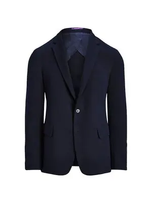 Ralph Lauren Purple Label Wool Notch Lapel Blazer - Navy