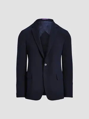Ralph Lauren Purple Label Wool Notch Lapel Blazer - Navy