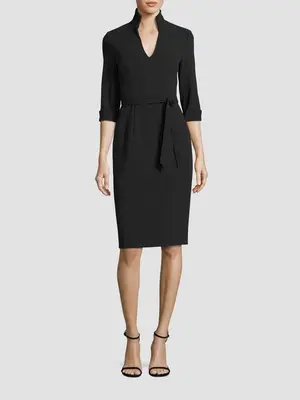 Black Halo Madeline Tie-front Sheath Dress Black