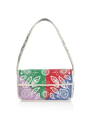 Staud Tommy Bandana Beaded Baguette - Multi Bandana