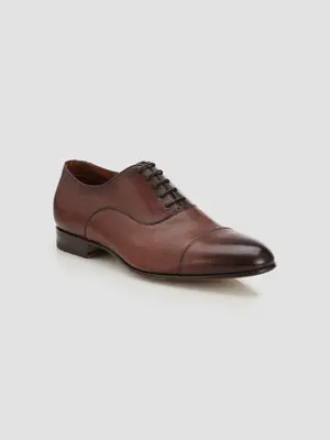 Santoni Darian Cap-toe Oxfords - Brown