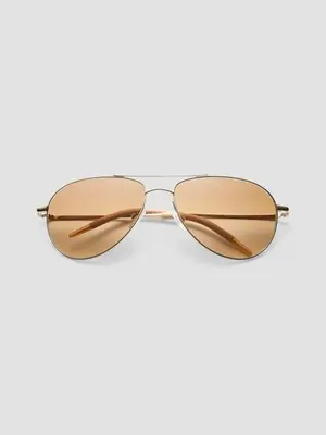Oliver Spencer Benedict 16mm Aviator Sunglasses - Gold