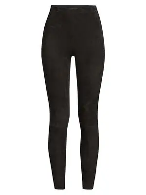 Alice + Olivia Maddox Suede Leggings - Black
