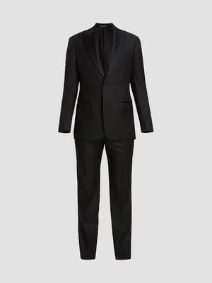 Emporio Armani Peak Lapel Single-button Suit - Black
