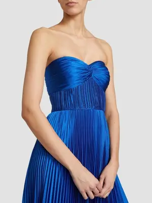 AMUR Pleated Strapless Belle Dress - Deep Oceans