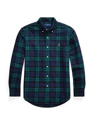 Polo Ralph Lauren Classic-fit Plaid Oxford Shirt Green Navy